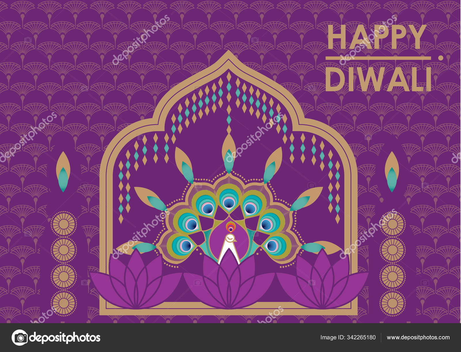 Happy Diwali Happy Deepavali Hindu Festival Greeting Card Modern ...