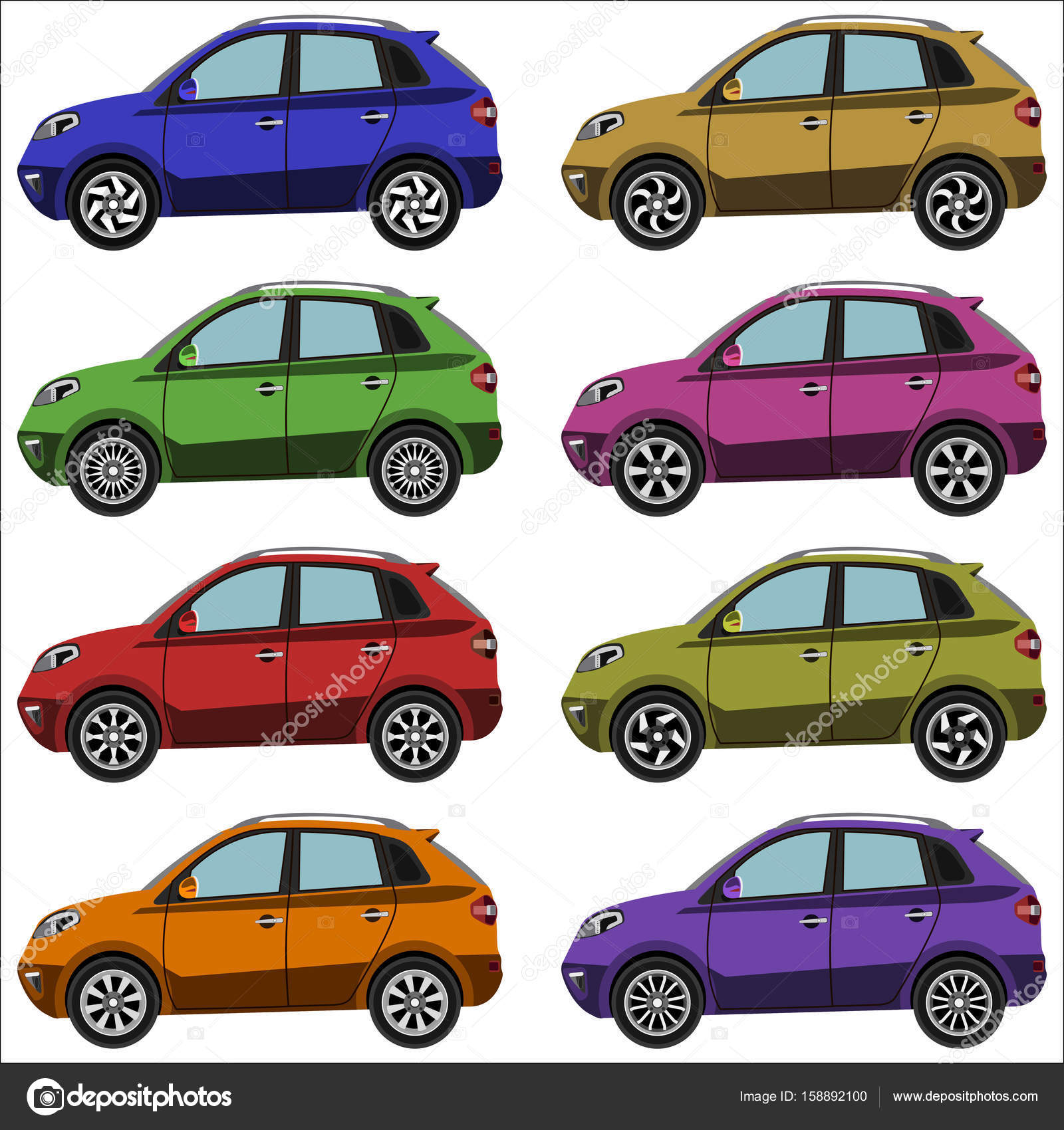 Set of cars crossovers Stock Vector Image by ©grandnat #158892100