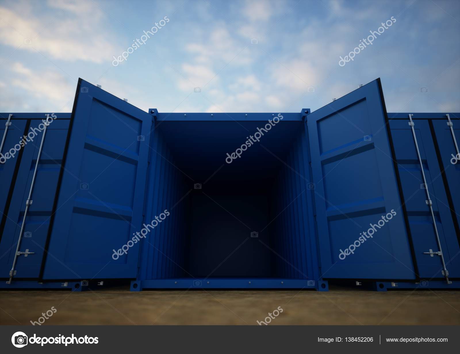 Blue open cargo containers — Stock Photo © contact@3danimation.fr ...