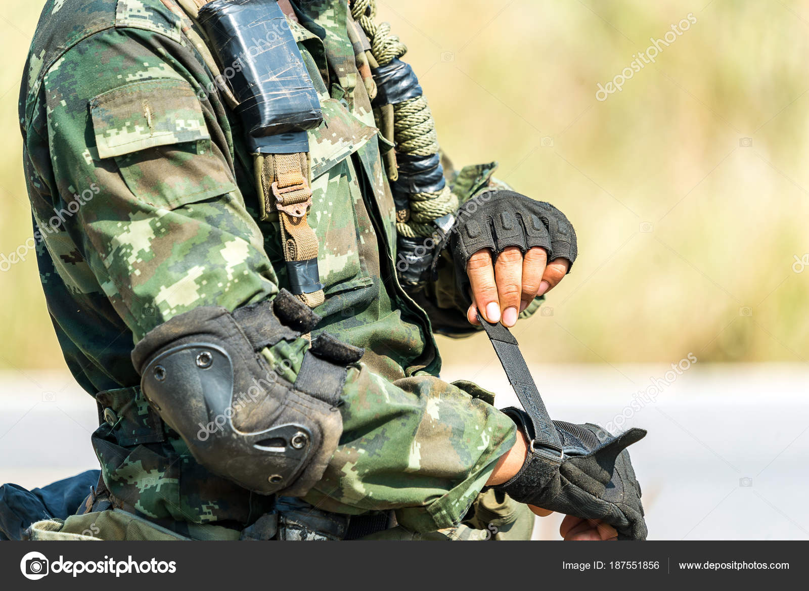 Soldier Preparation Ready War Combat Waiting Command Stock Photo by ...