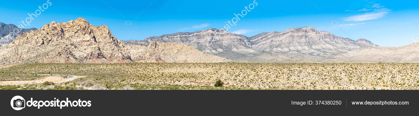 Panoramic Desert Landscape Red Rock Canyon National Conservation ...