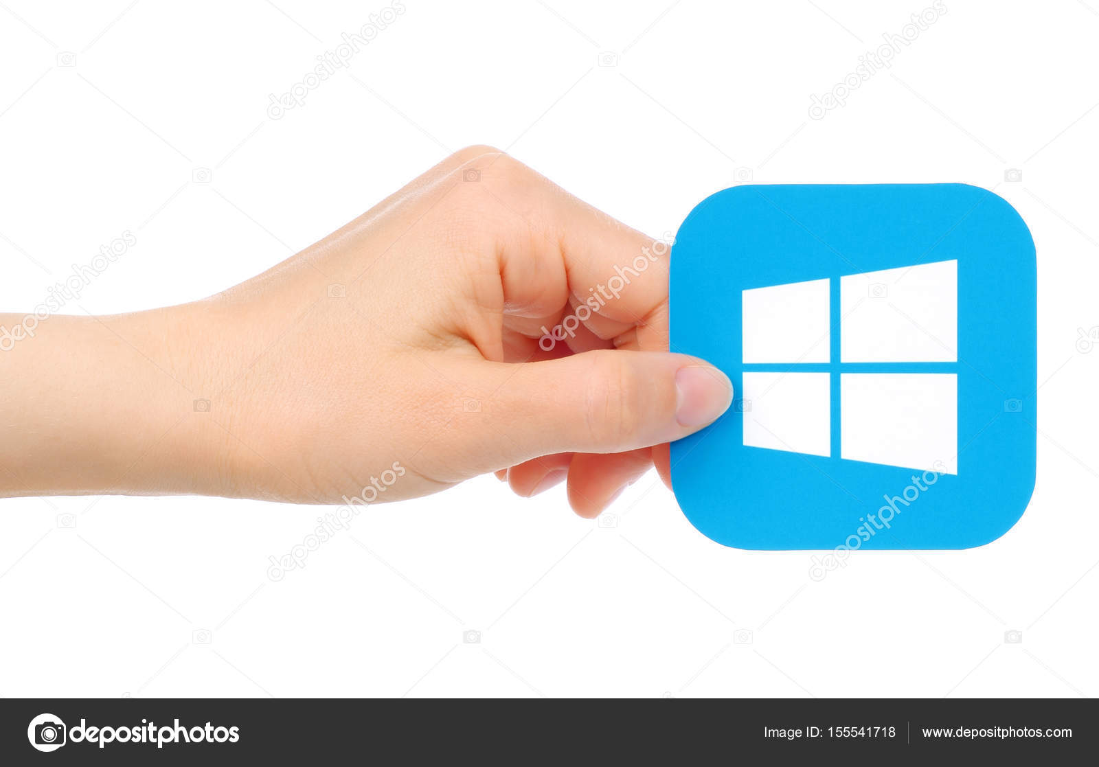 Hand holds Microsoft Windows icon — Stock Editorial Photo © rozelt ...