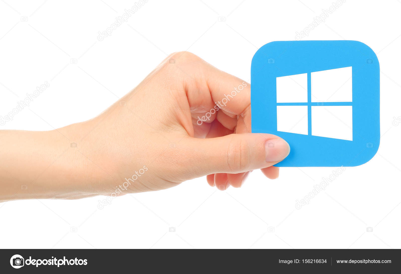 Hand holds Microsoft Windows icon — Stock Editorial Photo © rozelt ...