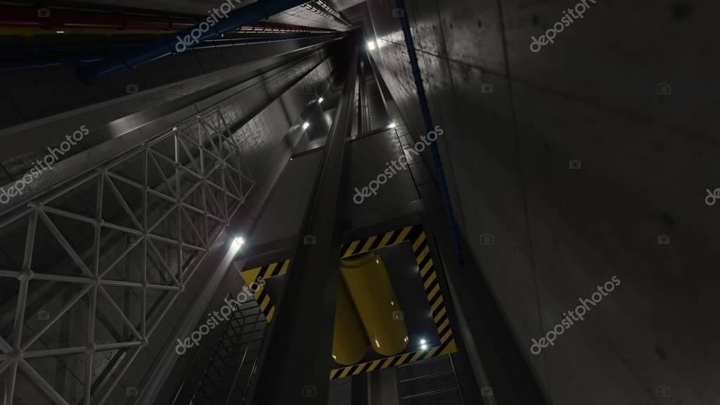 ver el ascensor subiendo ascensor interior elevador eje tecnología e ...