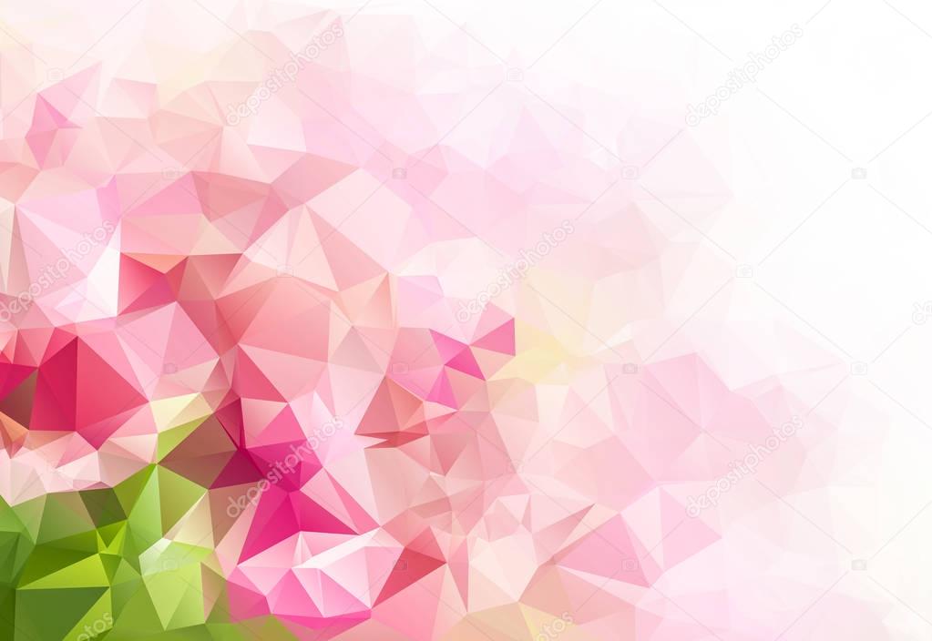 Pink green Geometric abstract colorful low poly background. — Stock ...