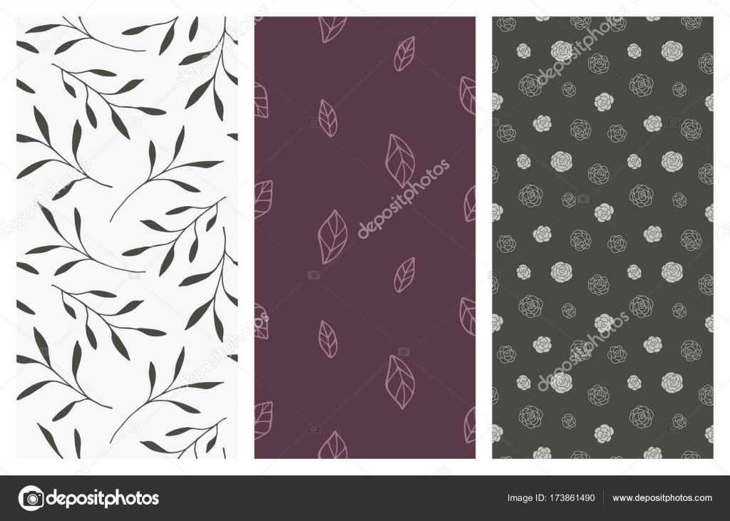 Vector seamless patterns with flowers and leaves Stock Vector Image by ...
