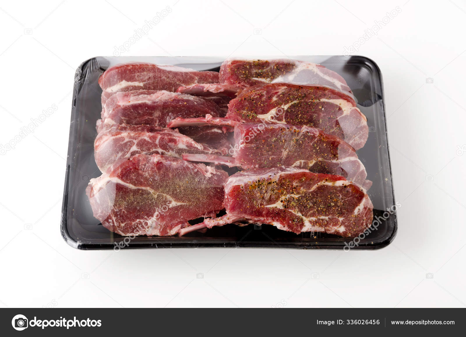 Packing Raw Raw Lamb Chops White Background Stock Photo by ©kariphoto ...