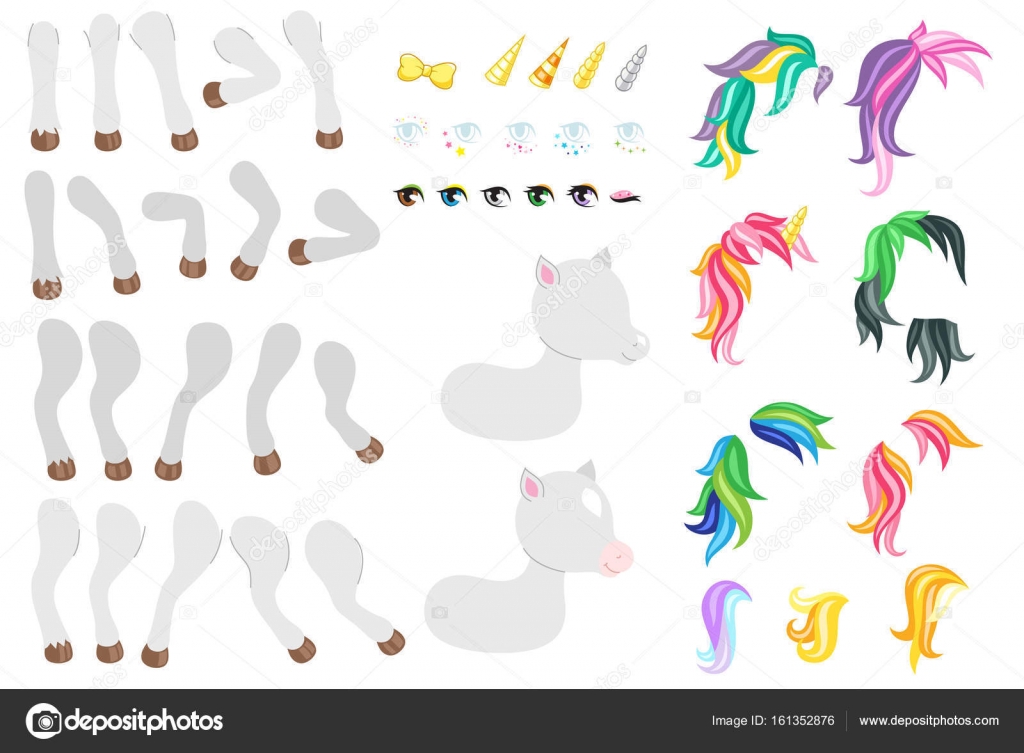 Create your own cute little pony. Different types of mane, tails, eyes ...