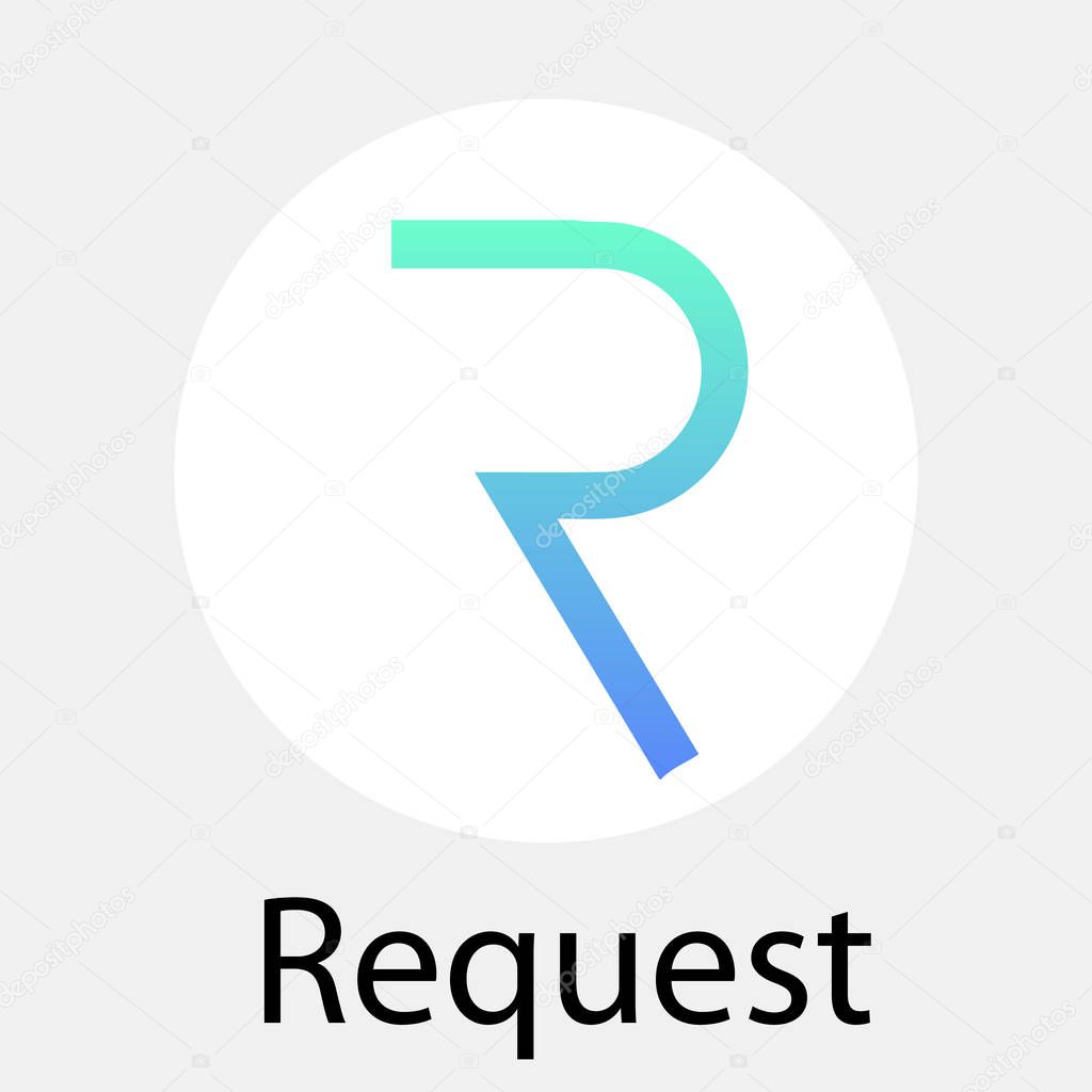 Solicitar red (REQ) logotipo del vector. Una red descentralizada para ...