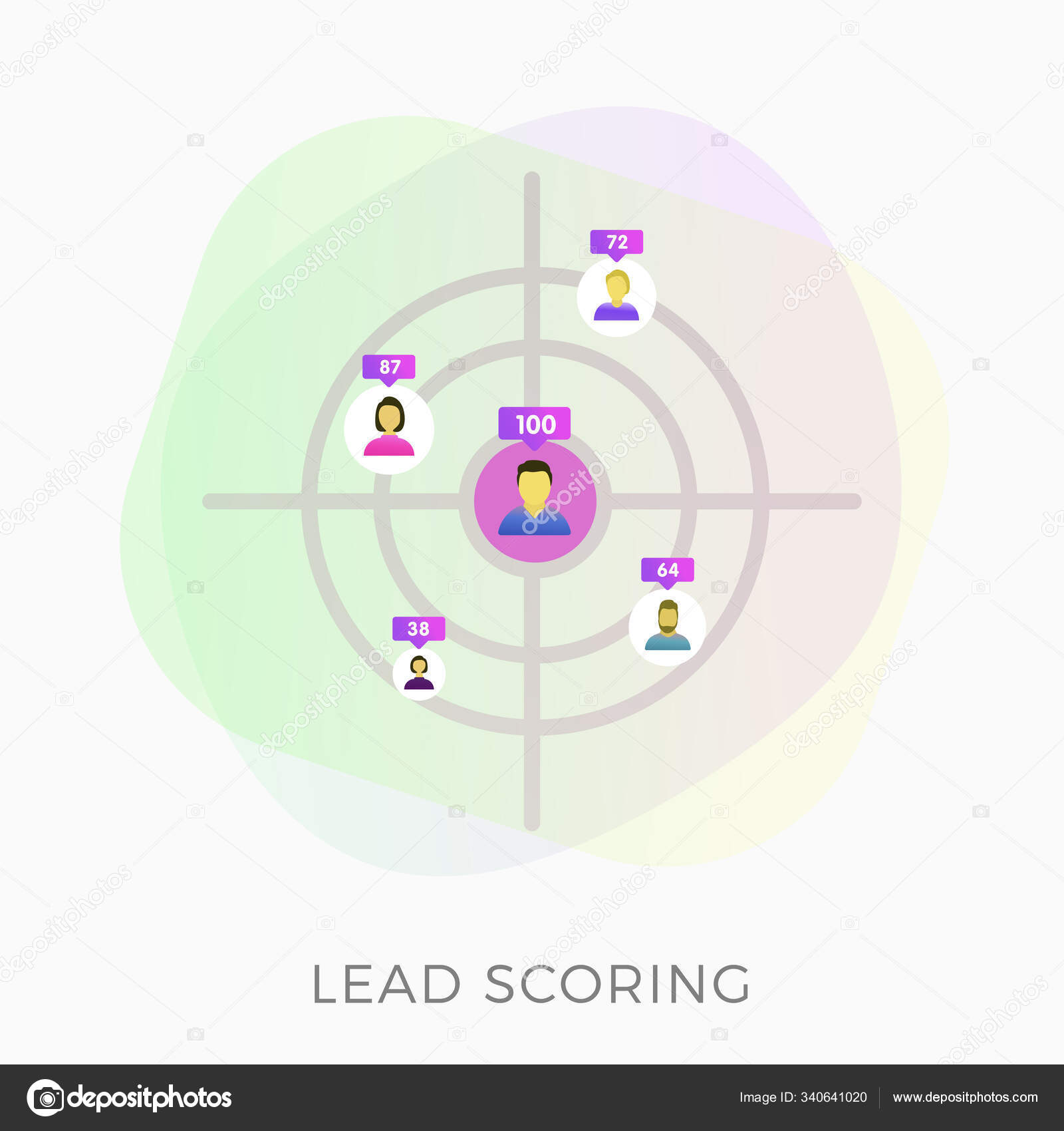 Lead Scoring flat vector icon. Ideal customer profile business concept ...