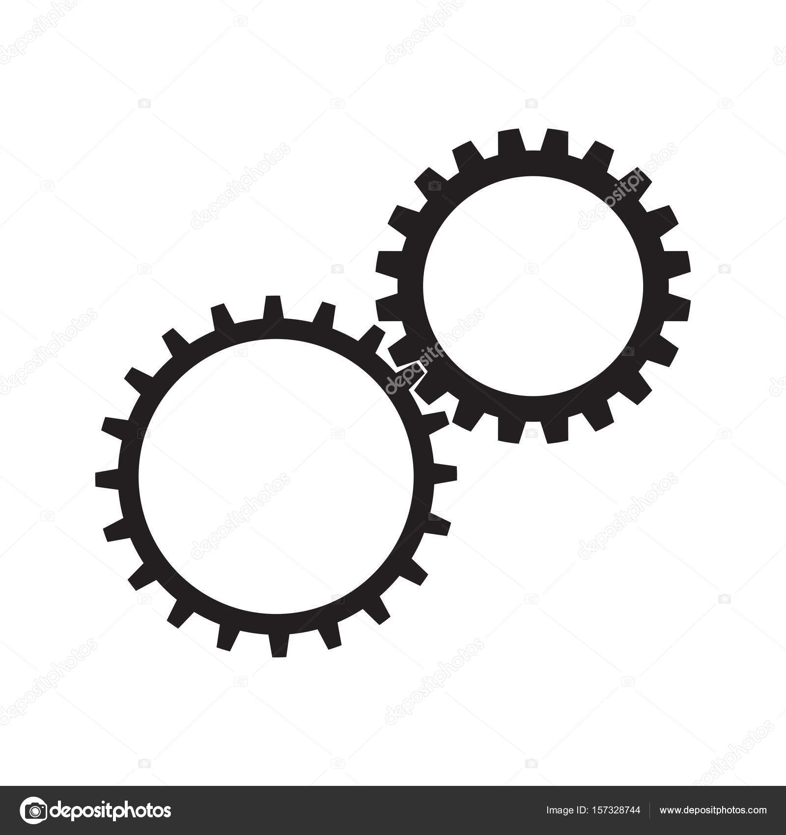Simple flat two gears icon Stock Vector Image by ©VargaRobert #157328744