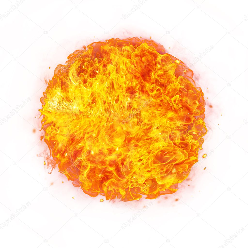 Fire ball isolated on black background Stock Photo by ©jag_cz 127777728