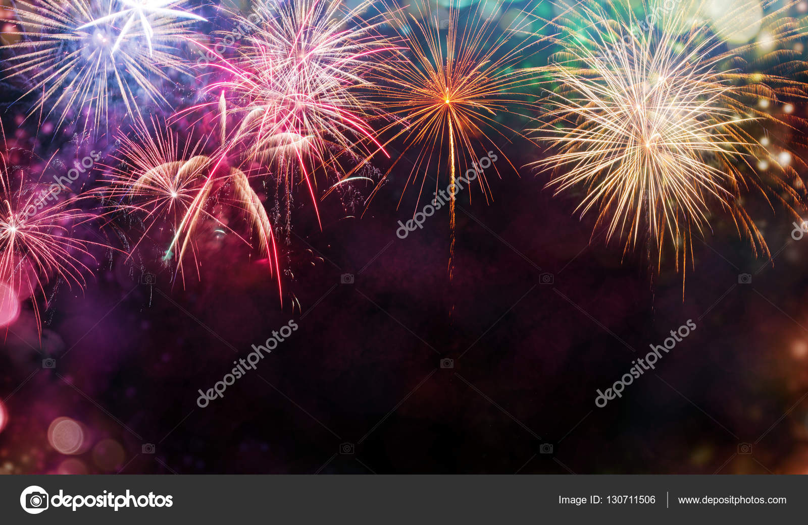Abstract firework background with free space for text — Stock Photo ...
