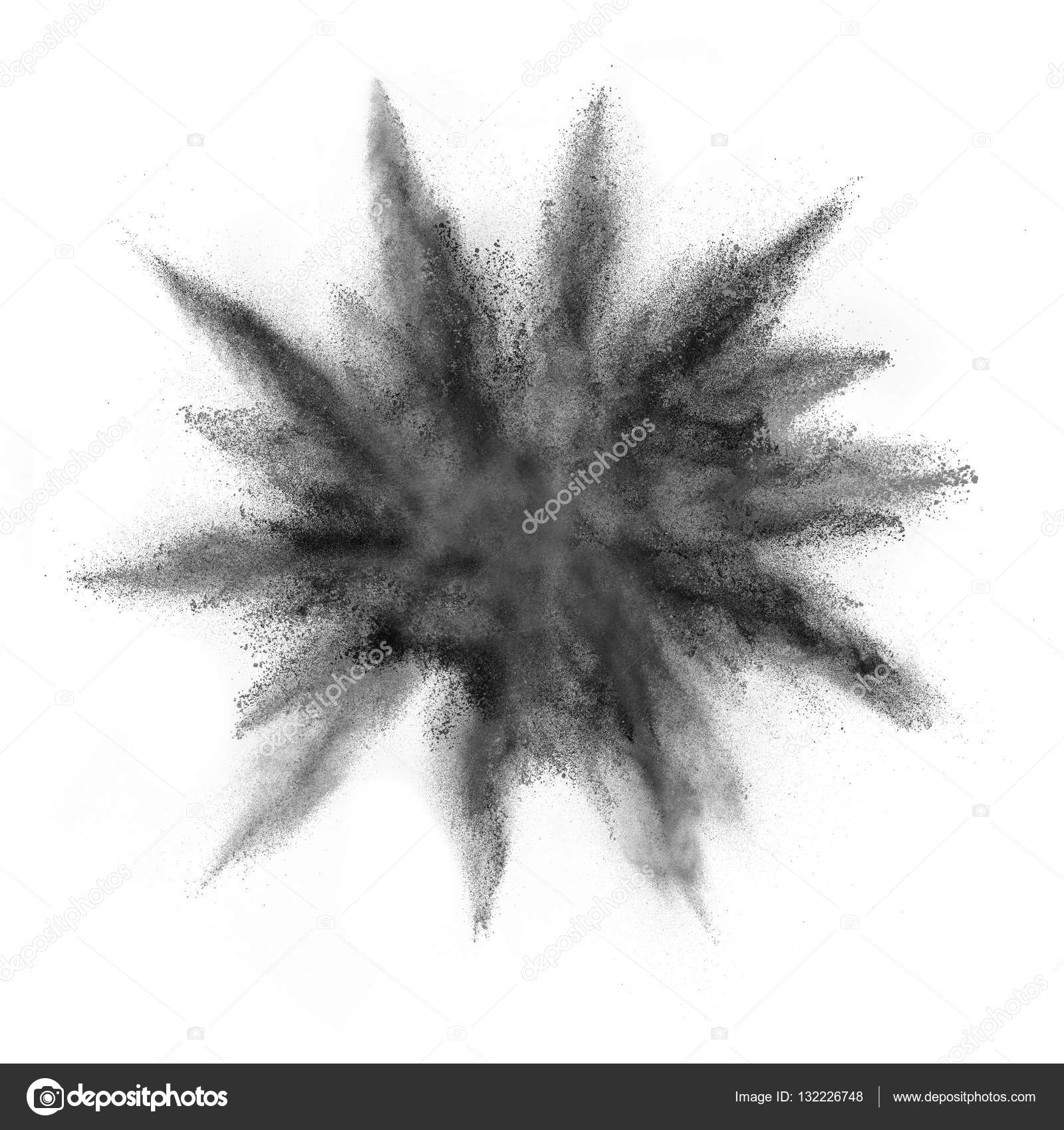 Explosion of black powder on white background Stock Photo by ©jag_cz ...