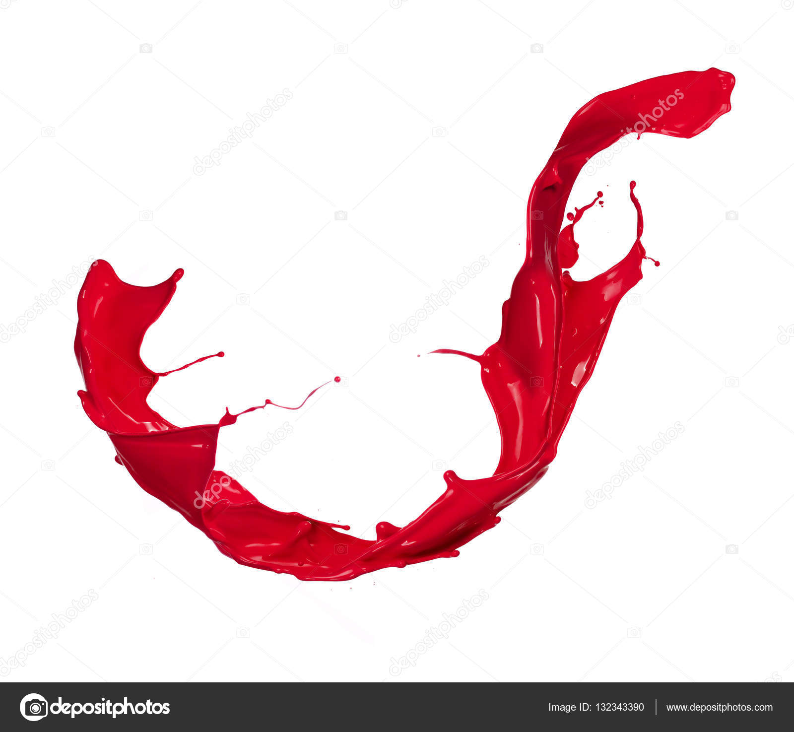Abstract red splash on white background Stock Photo by ©jag_cz 132343390