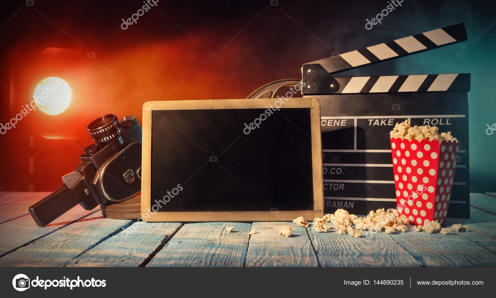 Retro film production accessories still life. — Stock Photo © jag_cz ...