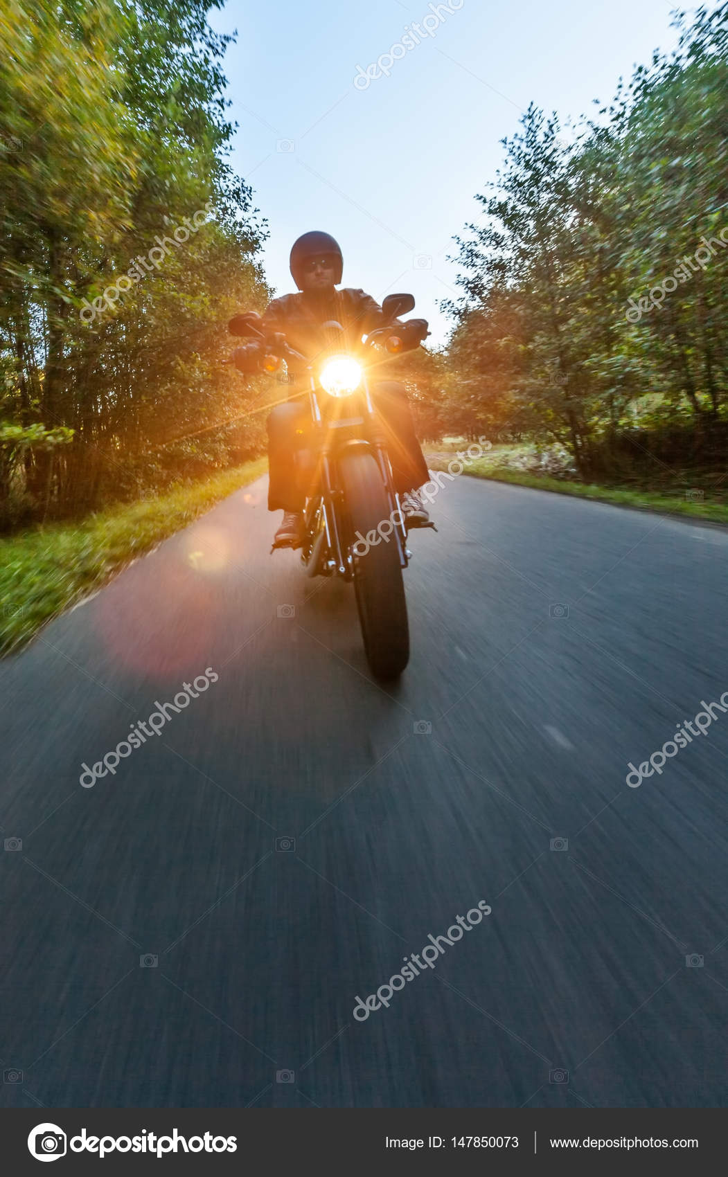 Dark motorbiker riding high power motorbike Stock Photo by ©jag_cz ...