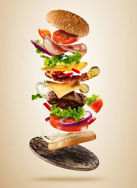 309 Exploded burger Stock Photos, Images | Download Exploded burger ...
