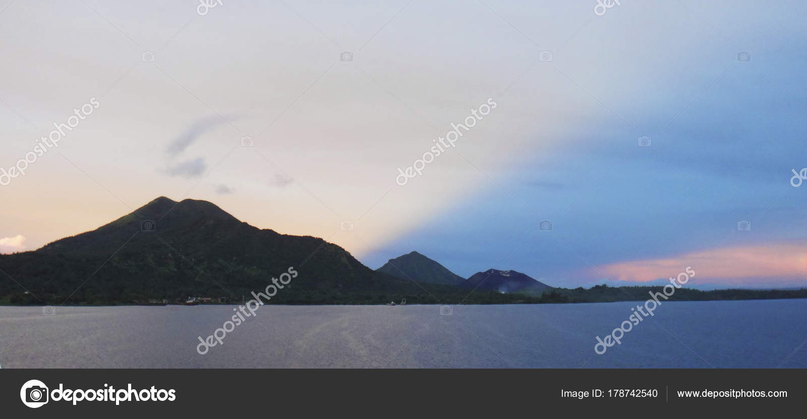 Scene of Simpson Harbour and Rabaul from a cruise ship. – Stock ...