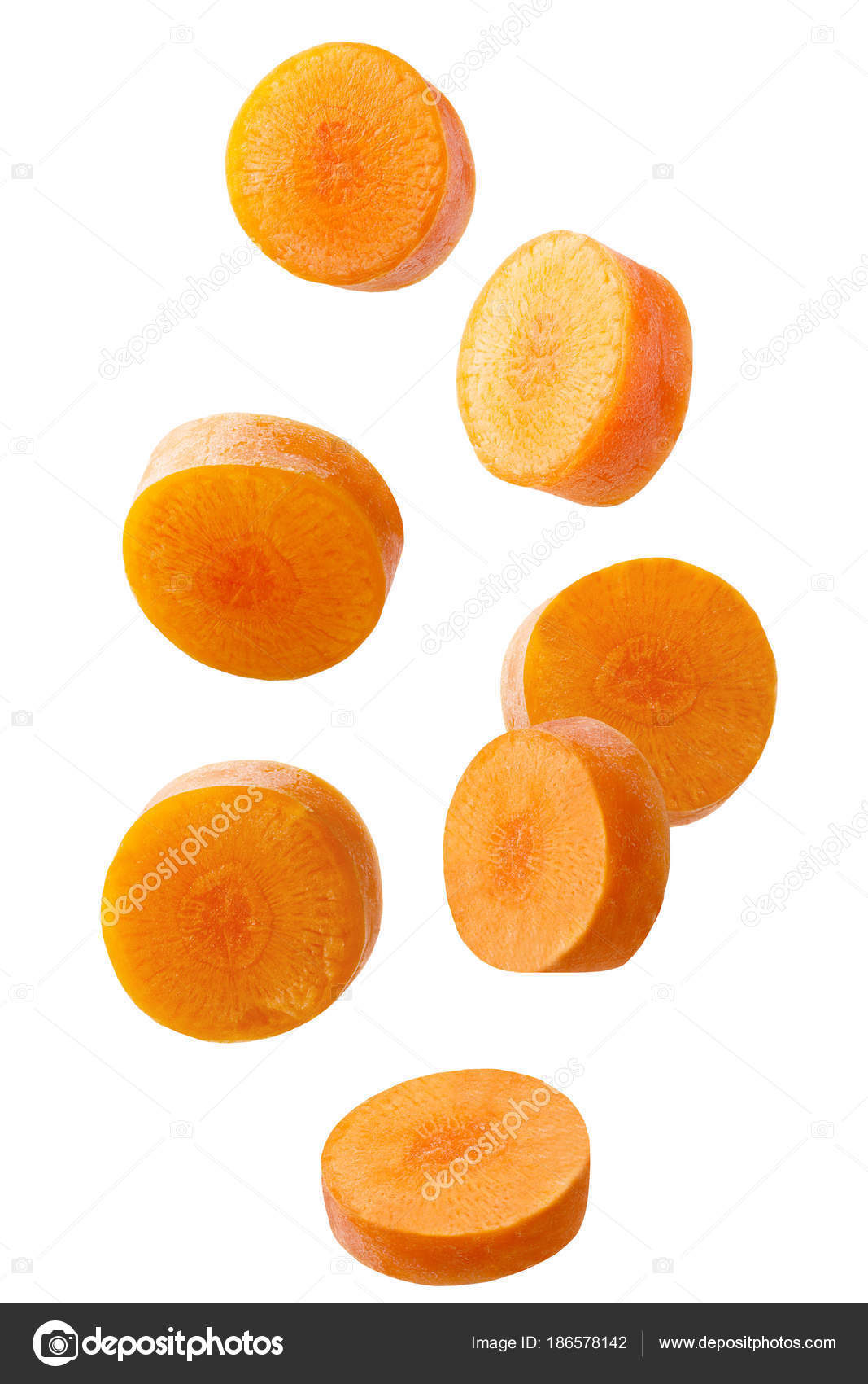 Falling sliced carrot isolated on white Stock Photo by ©RodicaCiorba ...