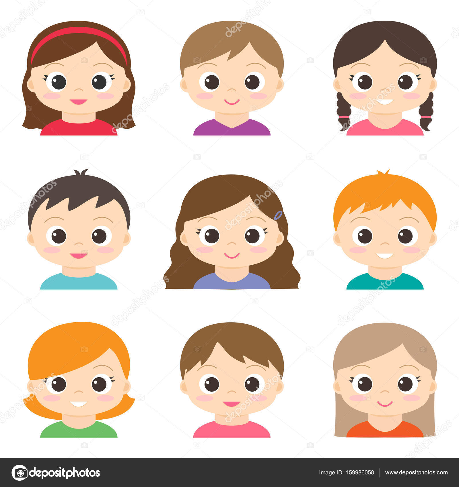 Set of vector cute girls and boys Stock Vector Image by ©yuliya_m ...