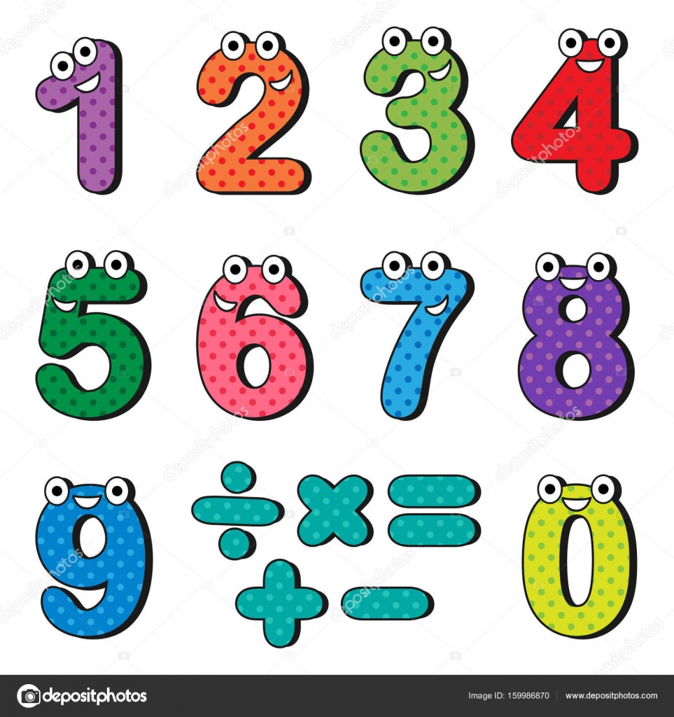 Vector: numbers cartoon characters | Numbers cartoon characters — Stock ...