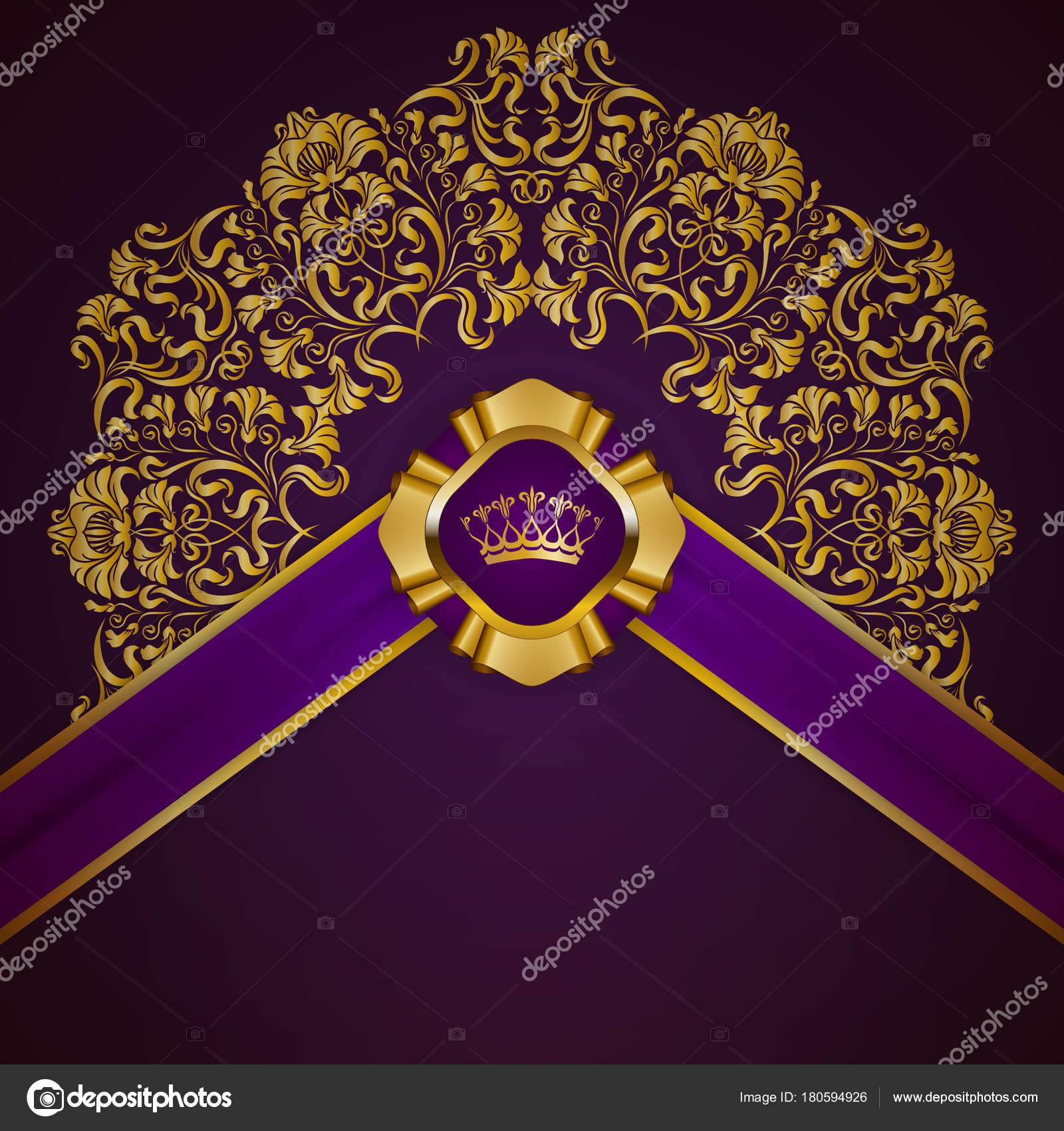 Elegant golden frame banner Stock Vector by ©juli_goncharova 180594926