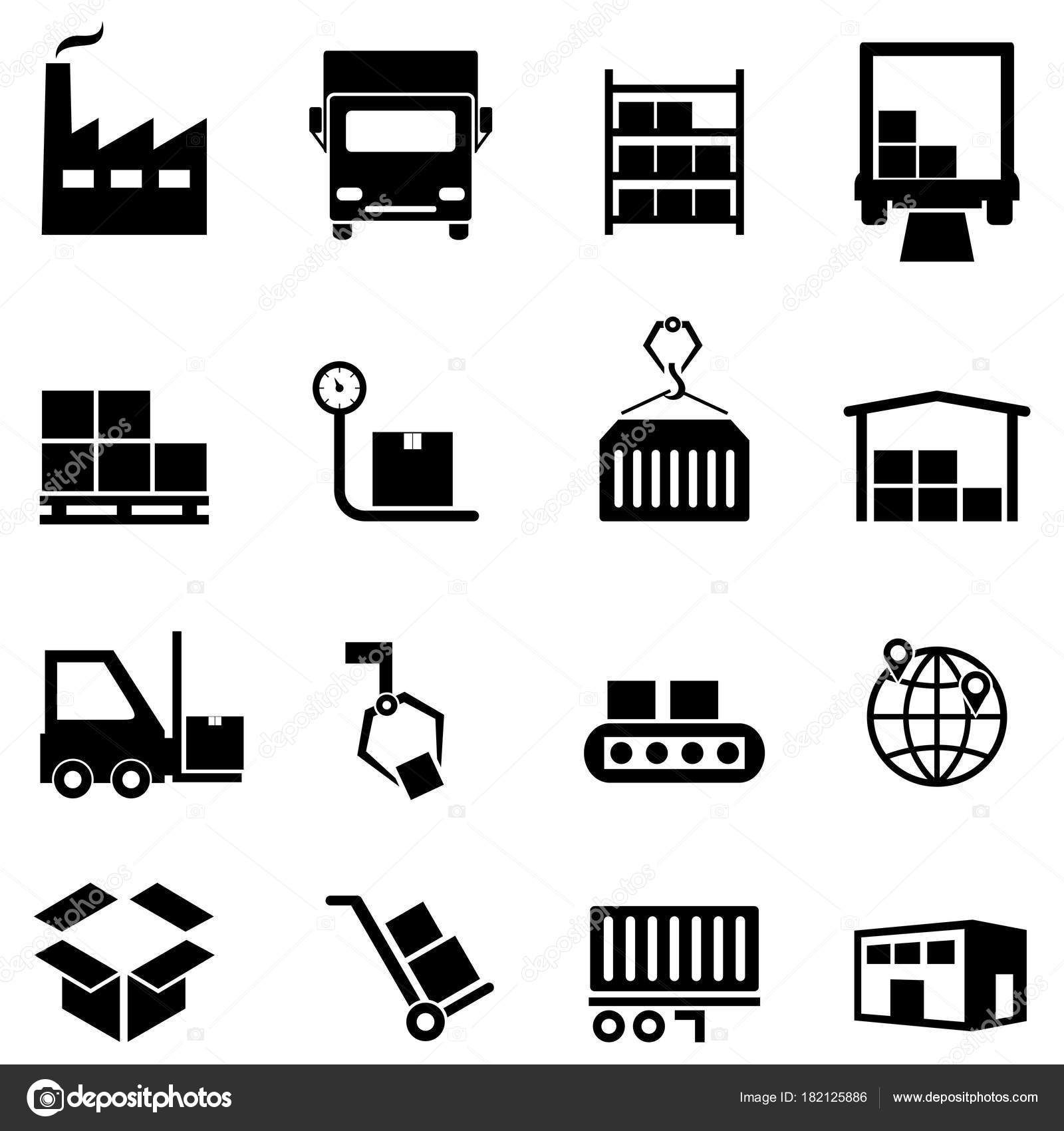 Logistics, distribution and warehouse icons — Stock Vector © soleilc ... Logistics, distribution and warehouse icons — Stock Vector © soleilc ...