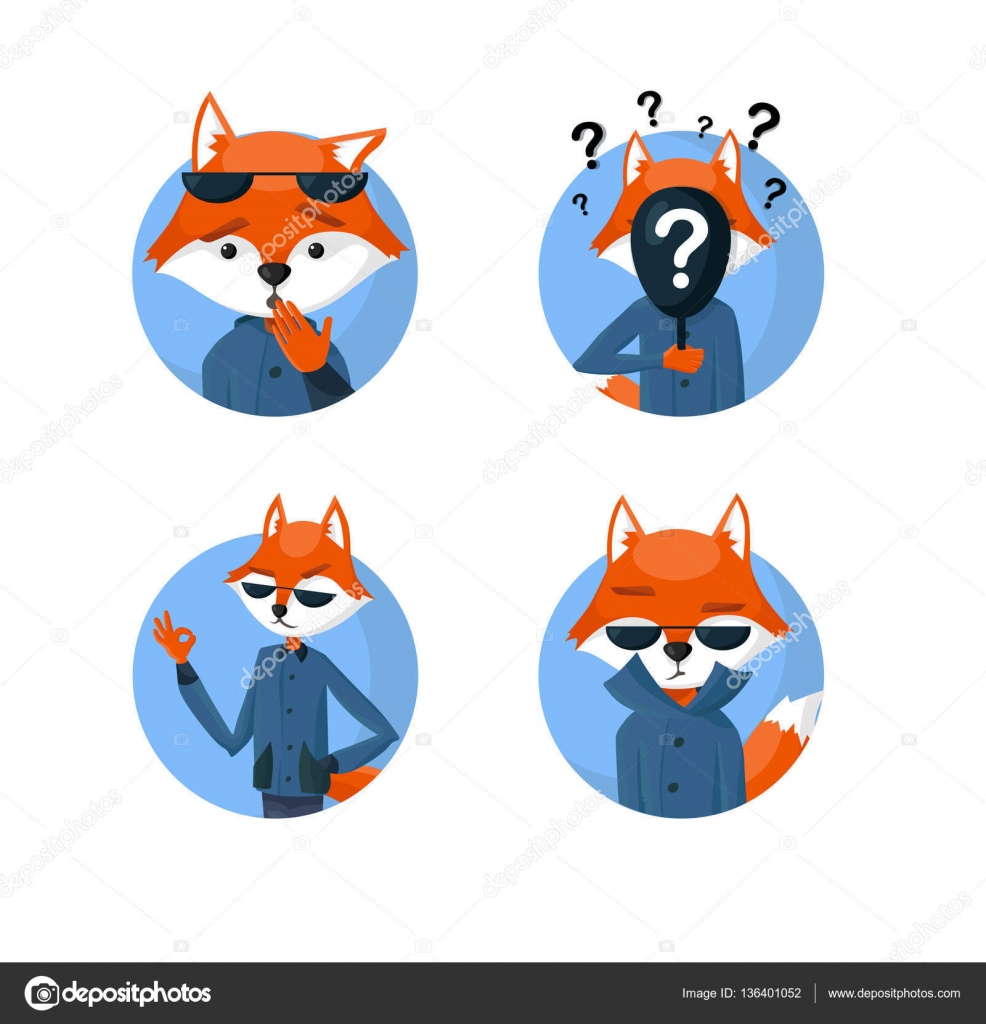 Spy fox in a jacket Stock Vector Image by ©Anastasia1990 #136401052