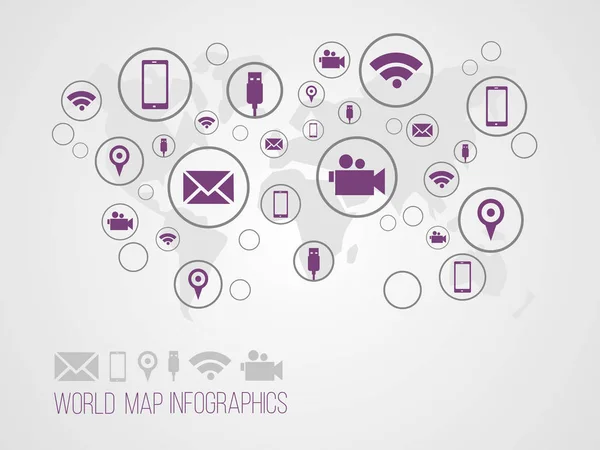 Infographics map with symbols Stock Vector Image by ©Evseevtim #139084336
