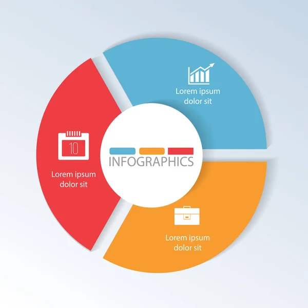 Modern roudned three steps infographics, circle infographic with ...