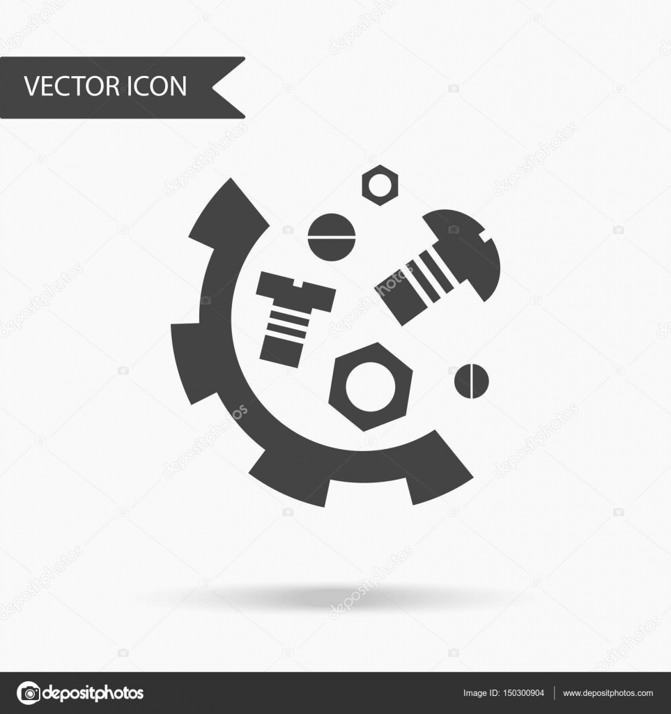 Vector business icon gears nuts and bolts. Icon for for annual reports ...