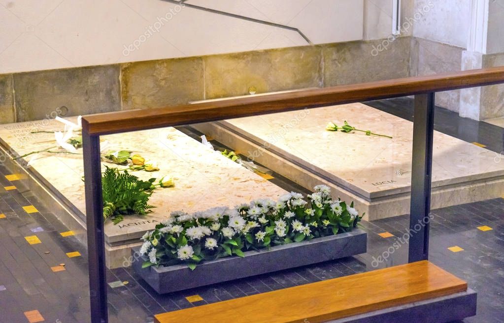 Lucia Jacinta Tombs Basilica of Lady of Rosary Fatima Portugal – Stock ...