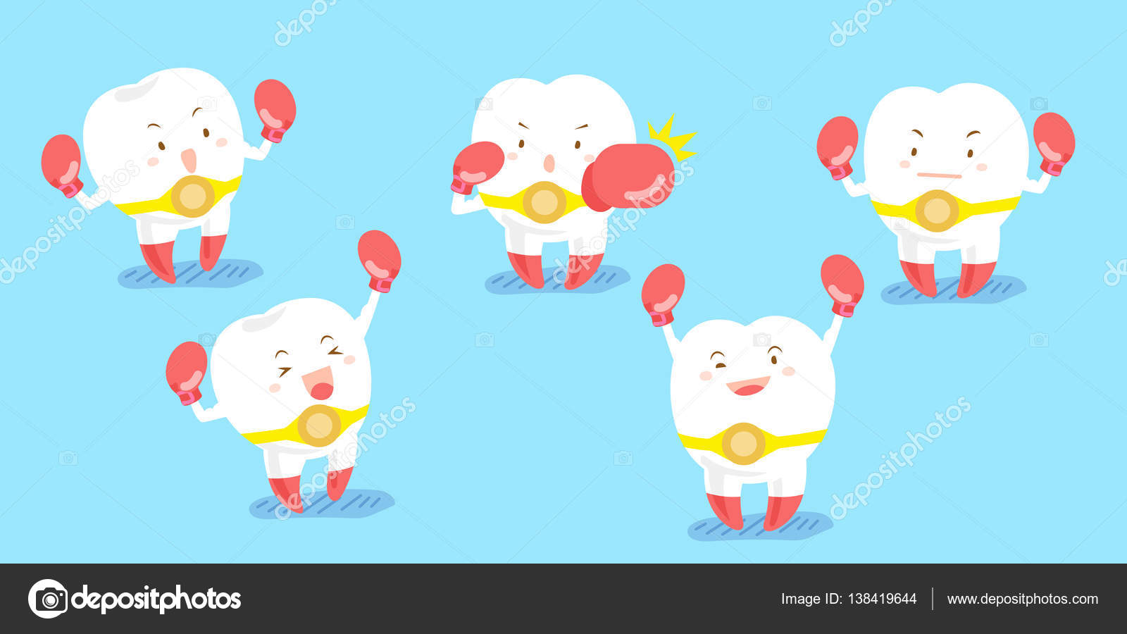 Cute cartoon tooth wear boxing Stock Vector Image by ©estherqueen999 ...