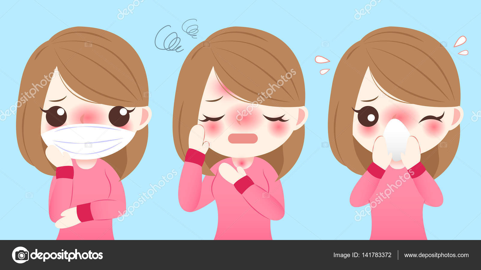 cartoon girl get cold — Stock Vector © estherqueen999 #141783372
