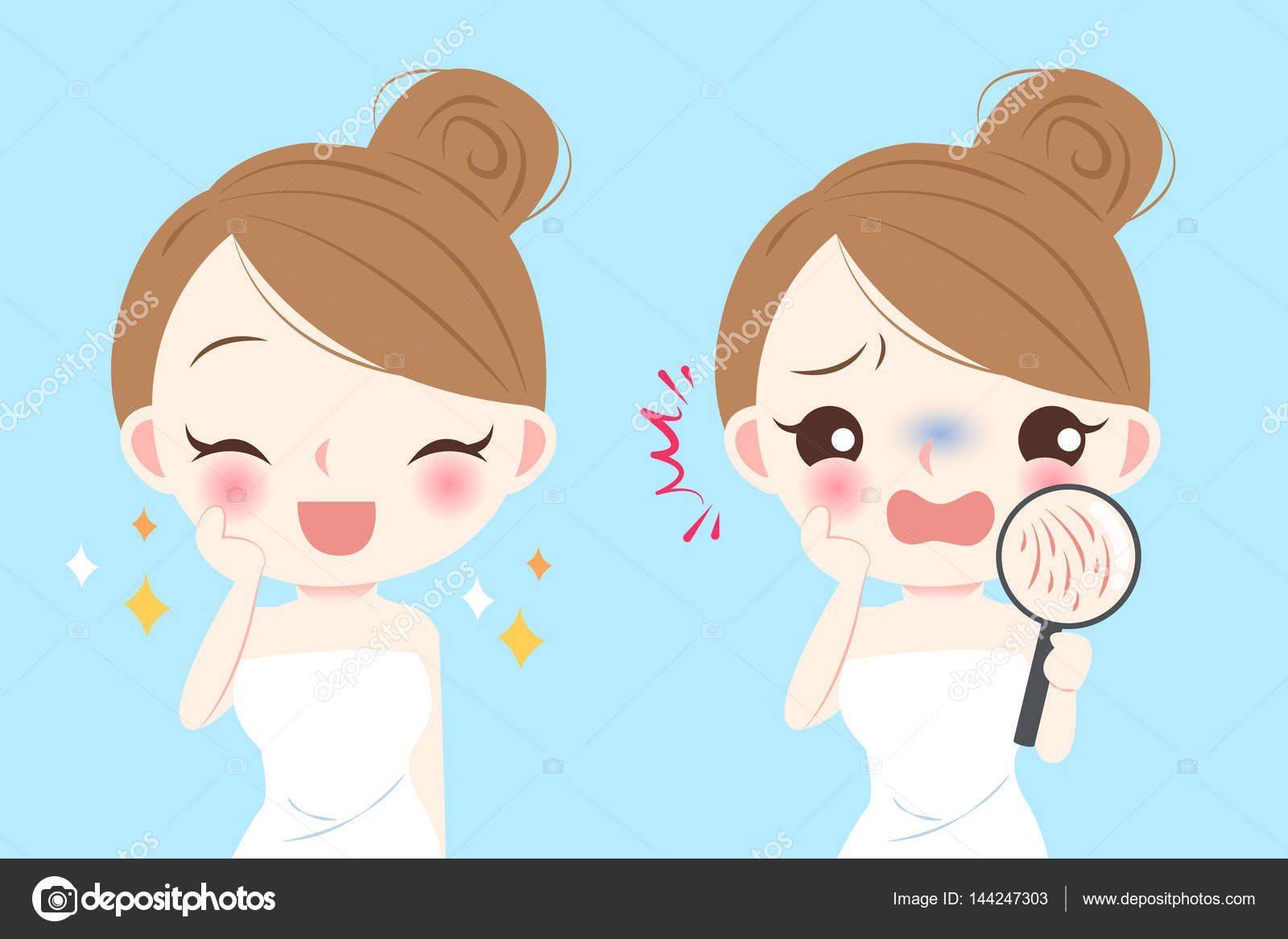 Woman with skin dry — Stock Vector © estherqueen999 #144247303