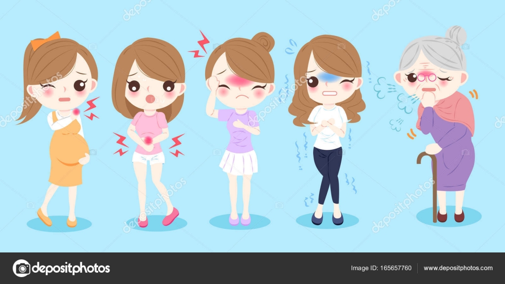 Cartoon woman with body problem Stock Vector by ©estherqueen999 165657760