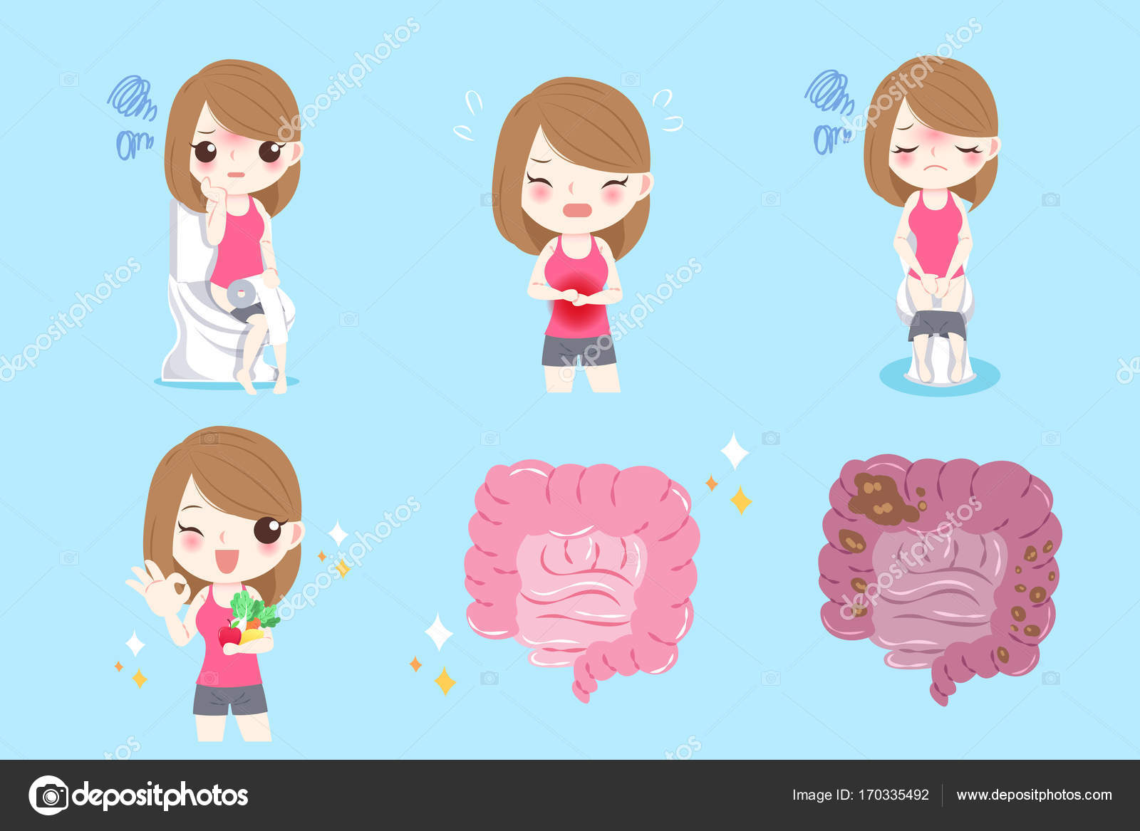 Woman with constipation Stock Vector by ©estherqueen999 170335492