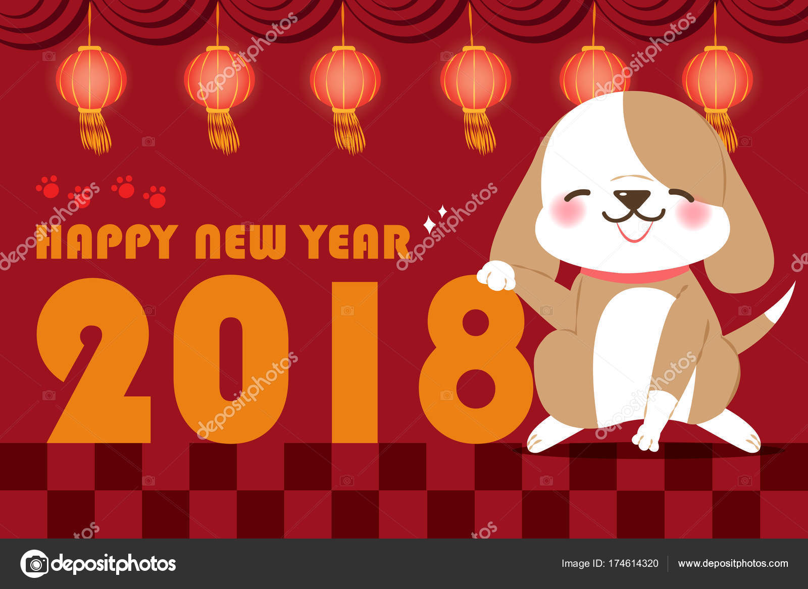 Cute cartoon 2018 year Stock Vector Image by ©estherqueen999 #174614320