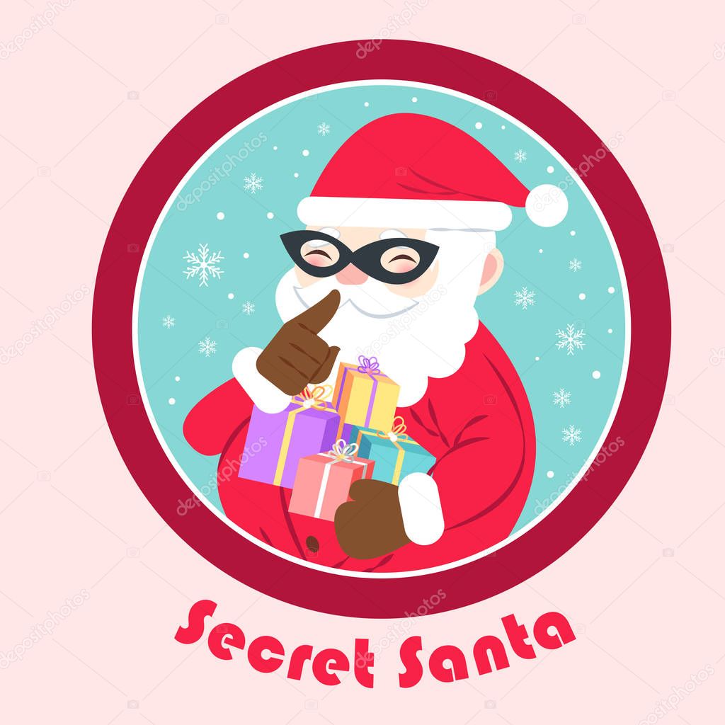 Cartoon secret santa — Stock Vector © estherqueen999 #175452354