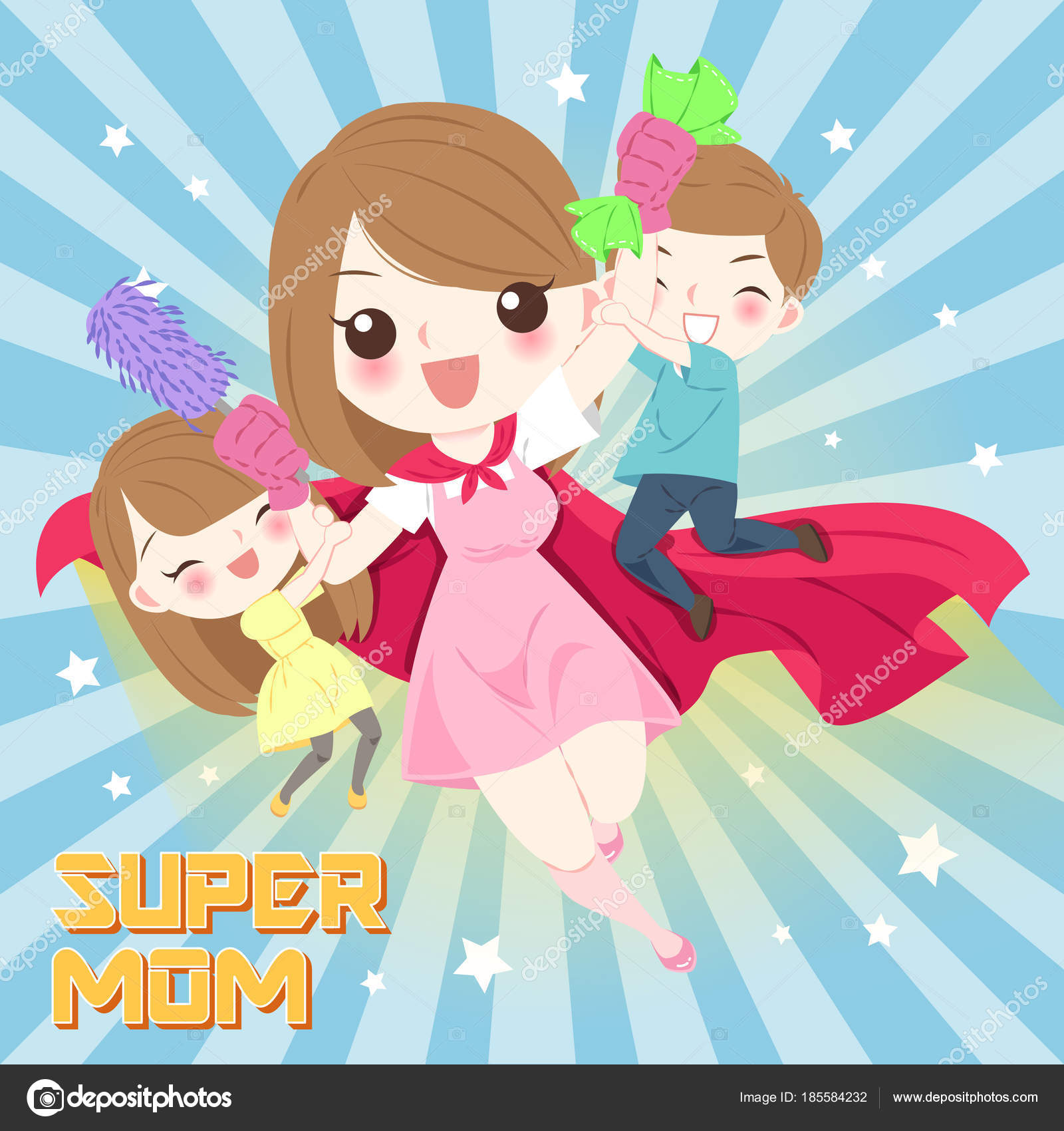 Lindo dibujos animados mamá Vector de stock por ©estherqueen999 185584232