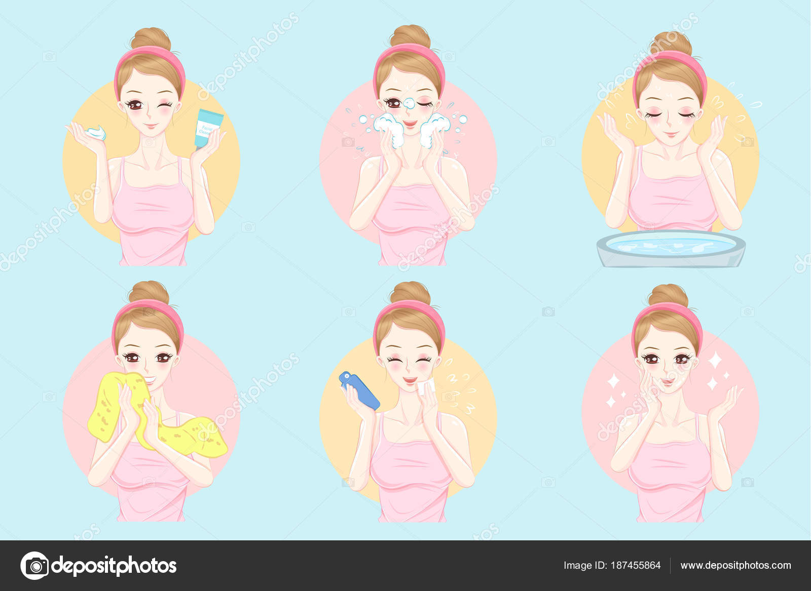 Woman wash face Stock Vector Image by ©estherqueen999 #187455864