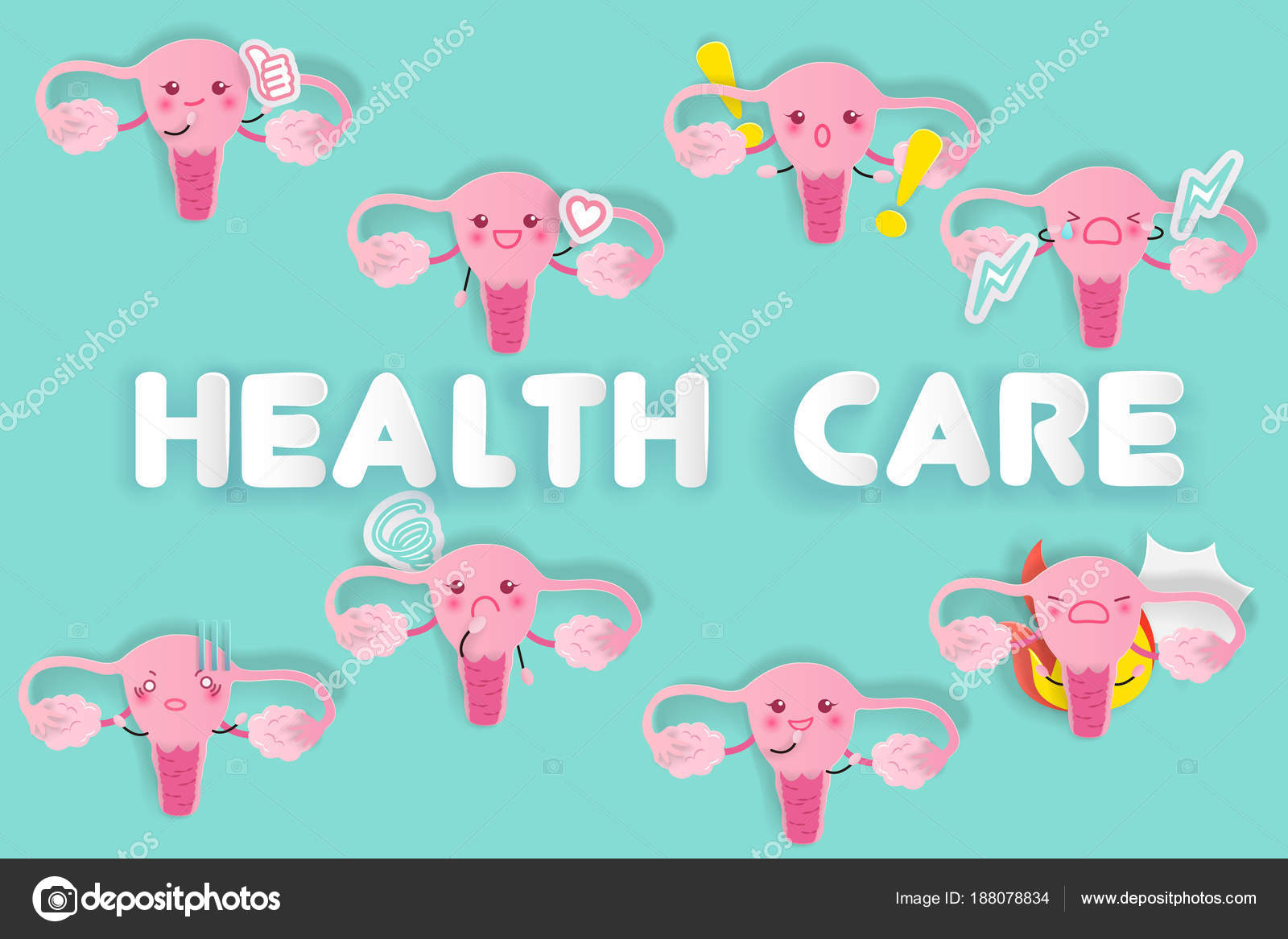 Cute cartoon uterus Stock Vector Image by ©estherqueen999 #188078834