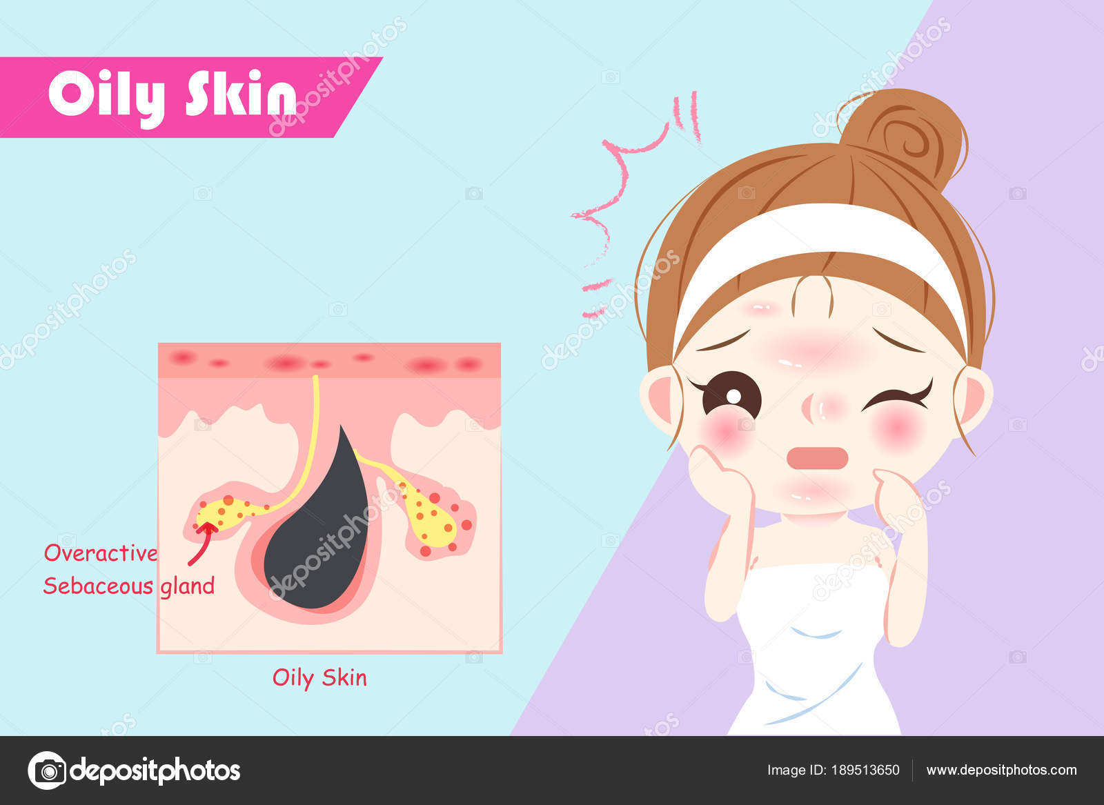 Woman with oil skin Stock Vector Image by ©estherqueen999 #189513650