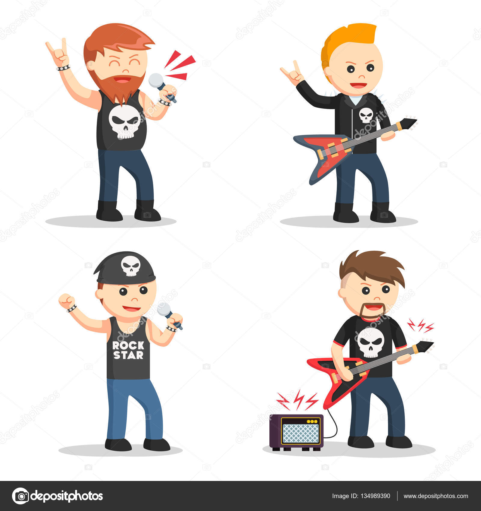 Rock band member set Stock Vector by ©redrockerz99 134989390