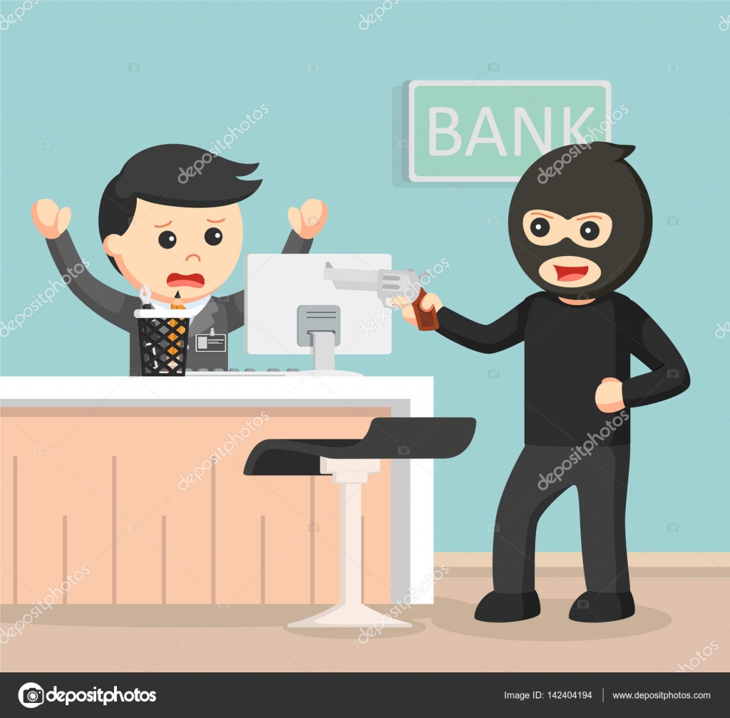 Robber robbing bank color — Stock Vector © redrockerz99 #142404194