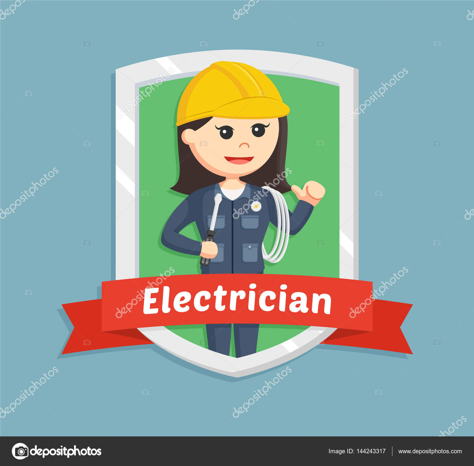 Female electrician in emblem Stock Vector Image by ©redrockerz99 #144243317