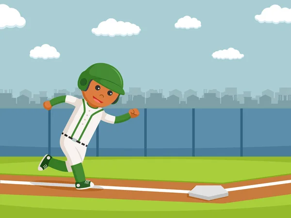 Cartoon Baseball Player Running