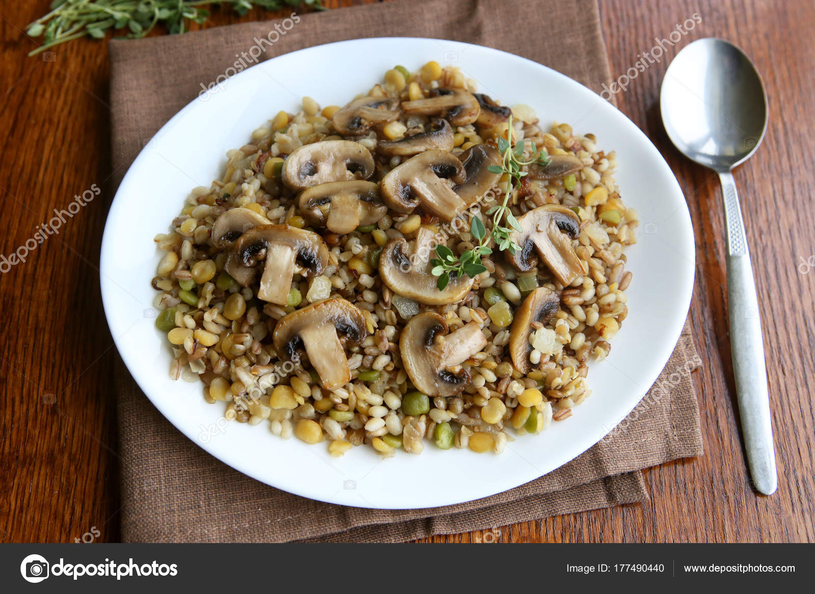 Cooked Mixed Grains Cereal Healthy Meal Various Cereals Pearl Barley ...