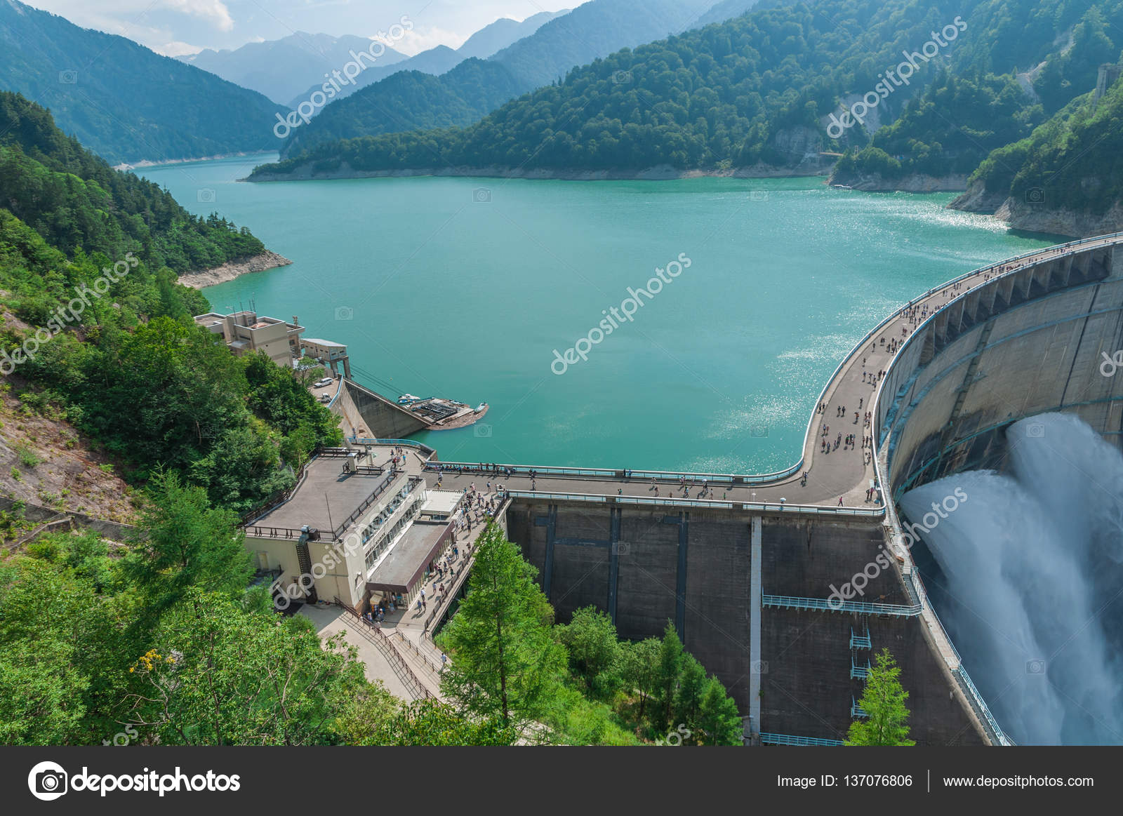 Kurobe Dam with Rainbow — Stock Photo © Navapon #137076806